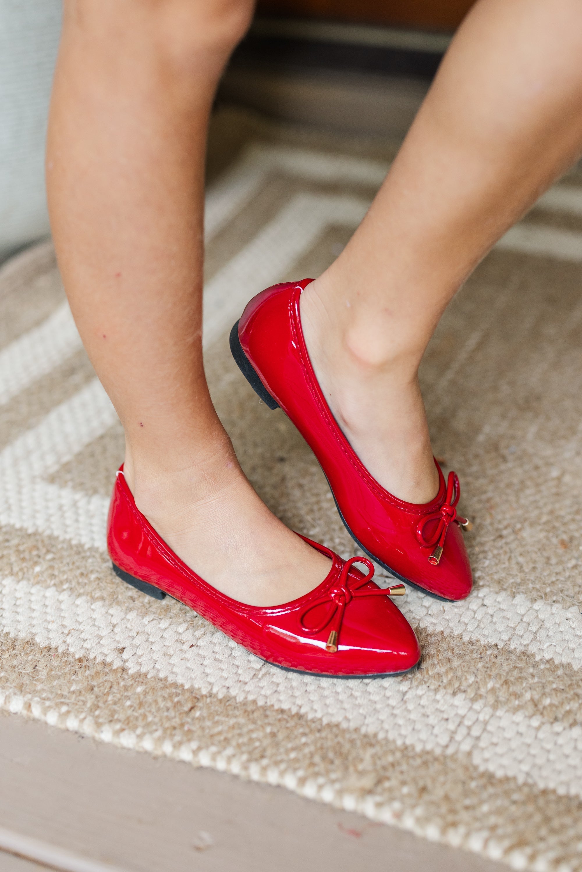 Girls: Red Ballet Flats - On The Way – BioBeautify