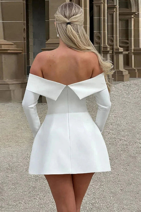 Off-Shoulder A-Line Mini Dress – BioBeautify